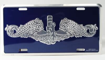 United States Navy Submarine Dolphin Embossed License Plate Licensed