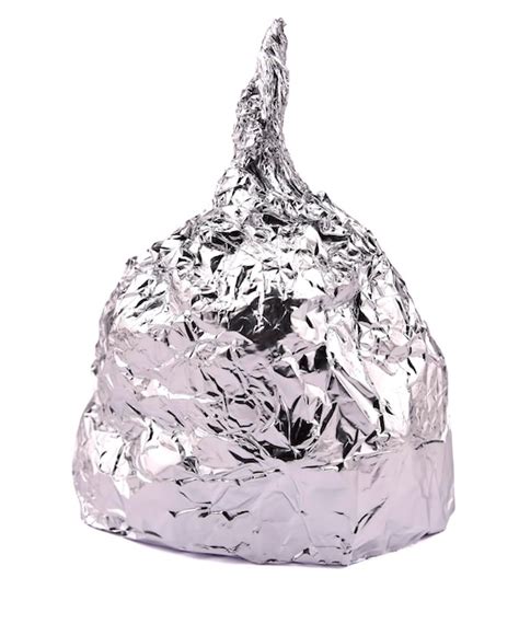 Premium Photo Foil Hat On White Background