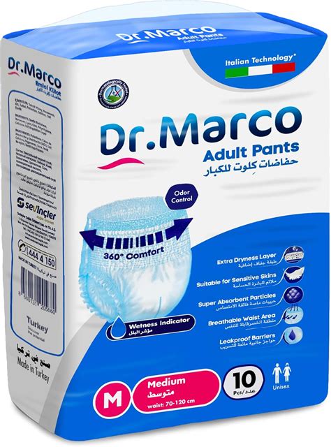Dr Marco Adult Culotte Diaper Size Medium 10 Pants With Wetness