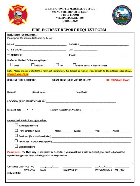 Fillable Online Fire Incident Report Request Form Fire Incident Report Request Form Fax Email