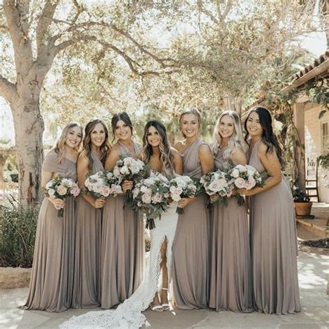 Mushroom Taupe Maxi Infinity Bridesmaid Dress Neutral Bridesmaid