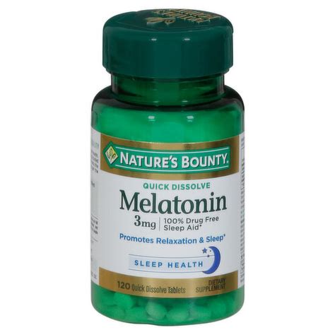 Natures Bounty Melatonin 3 Mg Quick Dissolve Tablets Spring Market