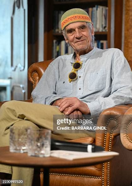 Academy Award Winner English Actor Jeremy Irons Reacts During A Press