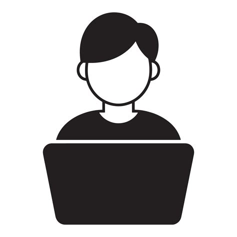 Person Using Laptop Icon For Online Work Remote Communication And Digital Productivity