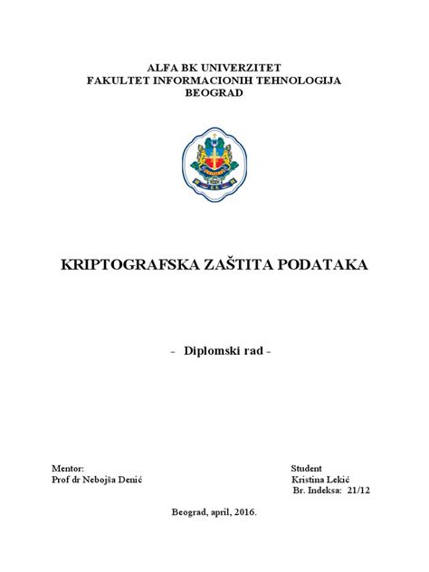 Diplmski Rad Kristina Lekic Pdf
