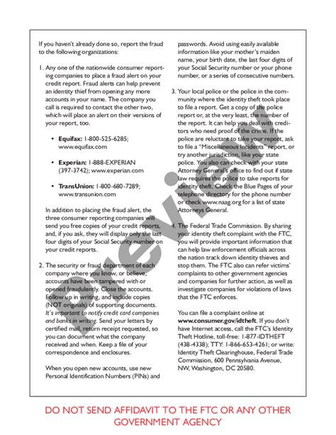 Ftc Fraud Affidavit Form Printable Form 2024