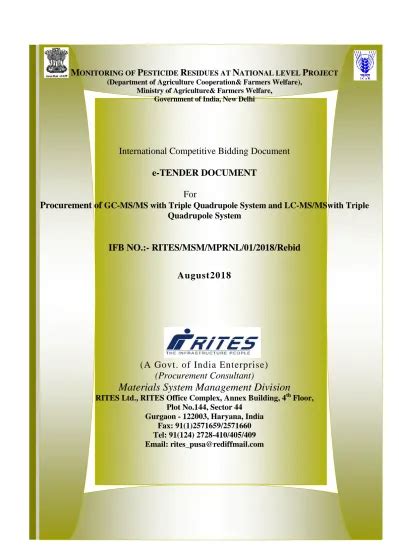 Monitoring Of Pesticide Residues At National Level Project