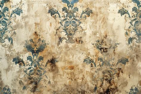 Old Wallpaper On The Wall Old Wallpaper For Texture Or Background