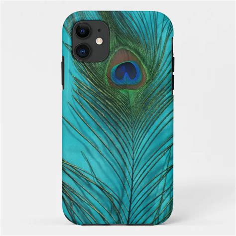 Two Aqua Peacock Feathers Case Mate Iphone Case Zazzle