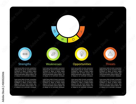 Swot Infographic Analysis Template Background With Icon And Four