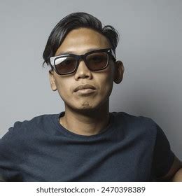 Circular Sunglasses On Filipino Man Facing Ai Generated Image