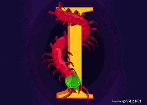 Letter I Insect Typography Design Vector Download