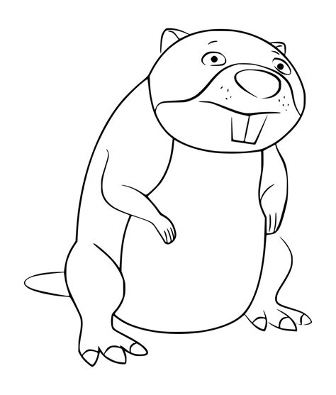 Dicker Karikatur Biber Zum Ausmalen Kostenlos Malvorlagen Und