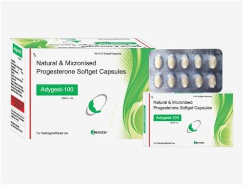 Blister Allopathic Natural Progestron 100mg Softgel Capsule In Pan