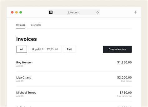 Free Invoice Generator Tofu