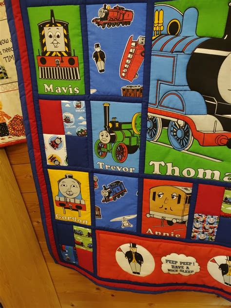 Thomas The Tank Engine Patchwork Quilt With Matching Cushion Etsy Uk