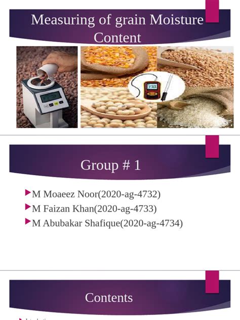 Measuring Of Grain Moisture Content Pdf