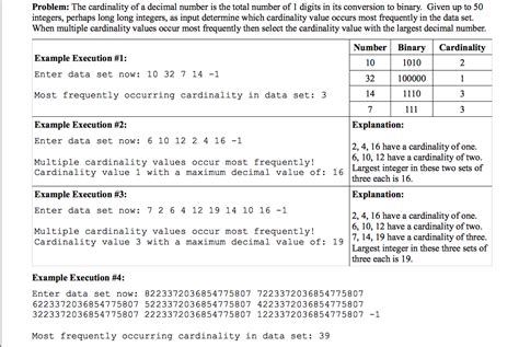 C Language Programming Please Help The Cardinality