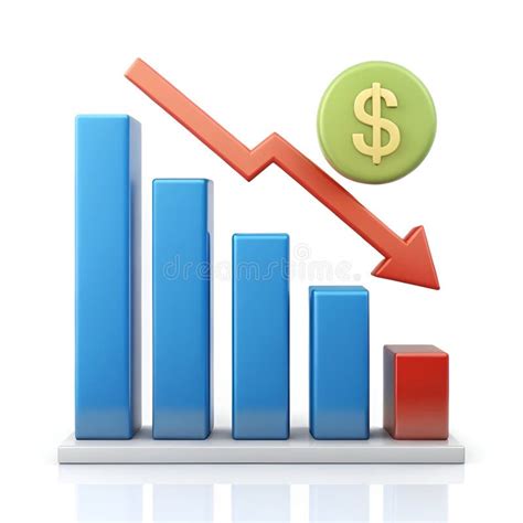 Loss Money Arrow Bar Graph Icon Isolated On White Background Stock Illustration Illustration