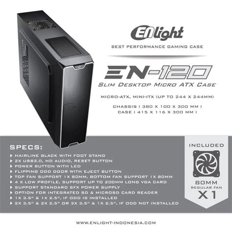 Jual Casing Enlight Mini En 120 Psu 300w Matx Mini Itx Shopee Indonesia