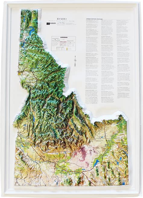 Physical Map Of Idaho Shows Topography Physical Map Of Idaho Shows