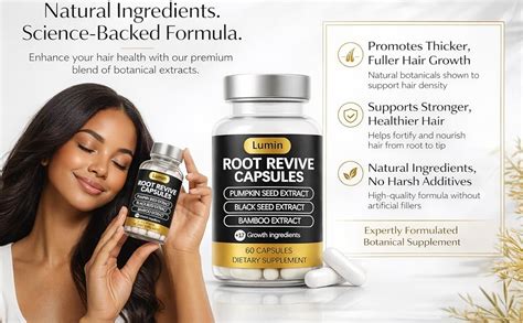 Lumin Root Revive Capsules Hair Support Supplement For Thinning Hair Healthy