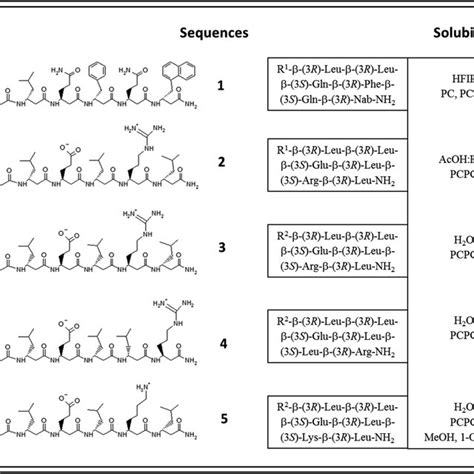 Sequence And Solubility Of The Investigated β³ Hexapeptides