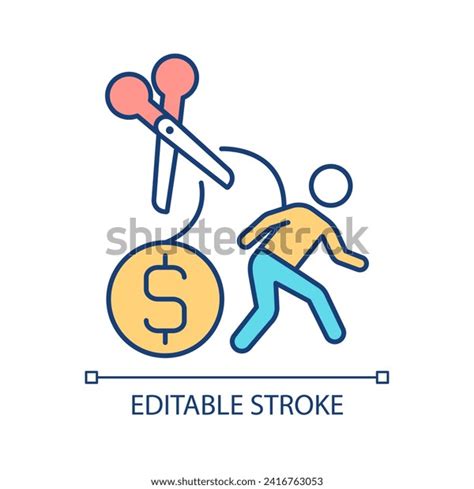 2d Editable Reduce Dependency Thin Line Stock Vector Royalty Free