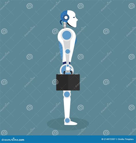Robot Vector Illustration In Flat Design Stock Vector Illustration Of Metal Hand 214972207