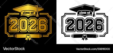 Class Of 2026 Graduation Logo Royalty Free Vector Vectorstock
