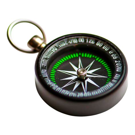 Vintage Compass With Green Light 55082445 Png