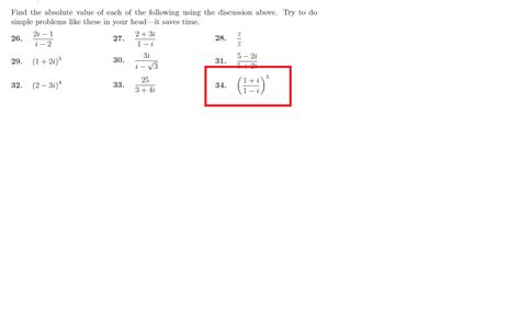 Solved Find The Absolute Value Of Each Of The Following Chegg