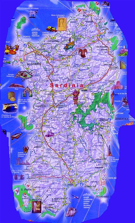 Sardinia Tourist Map Sardinia Artofit