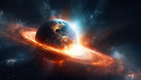 Global With Fire War Earth Burning Galaxy Space Background Copy