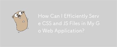 如何在我的 go web 應用程式中有效地提供 css 和 js 文件？ golang php中文網