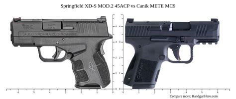 Springfield Xd S Mod2 45acp Vs Canik Mete Mc9 Size Comparison