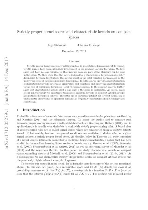 Strictly Proper Kernel Scores And Characteristic Kernels On Compact Spaces Deepai