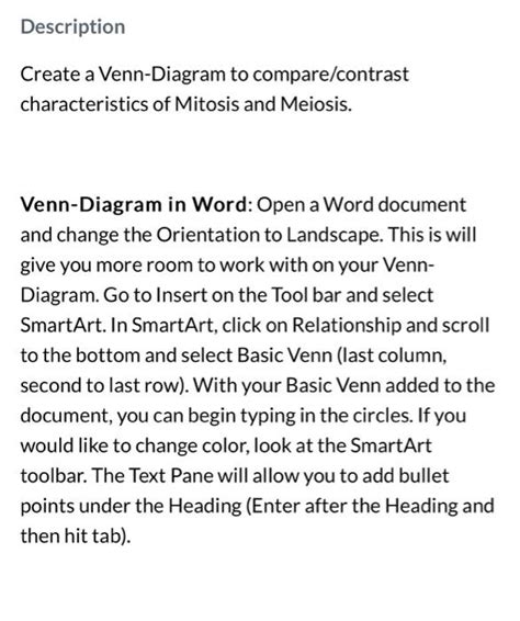 Solved Description Create A Venn Diagram To Compare Contrast Chegg