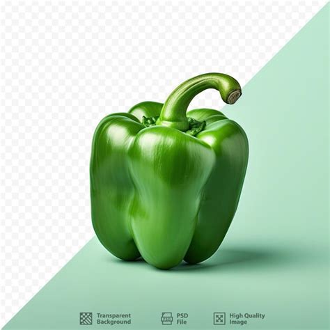 Premium Psd A Green Pepper With A Green Stem On It