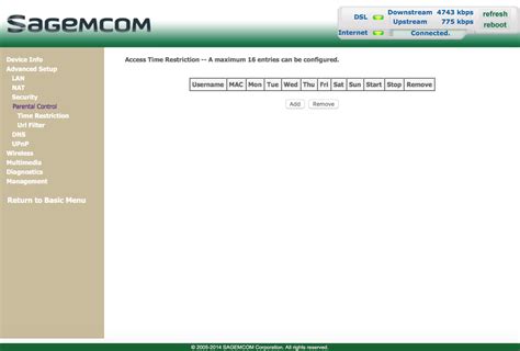 block websites sagemcom gateway f st 3864 optus