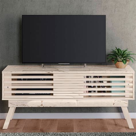 Rack Para Tv Até 65 Polegadas Frizz 2 Portas Calacataoff White Madetec