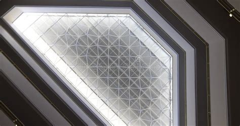 Glass Ceiling With Triangular Window In Hotel 4k Movie Stock Footage