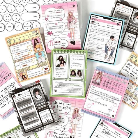Cdailykorean Girl Two Dimensional Notepad Non Sticky Message Notepad Notepad Handbook Collage