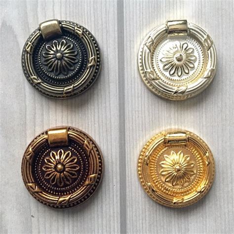Drop Drawer Knobs Pulls Antique Bronze Dresser Knobs Ring Etsy