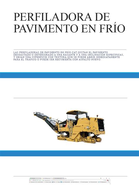 Perfiladora De Pavimento En Frío Cat Pdf
