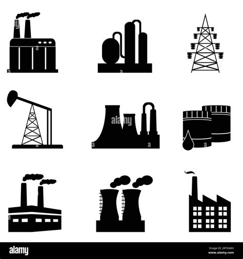 Industrial Building And Objects Icon Set Stock Vector Image And Art Alamy