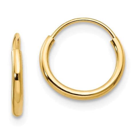 Madi K 14k Yellow Gold 8 Mm Polished Endless Hoop Earrings Nickel