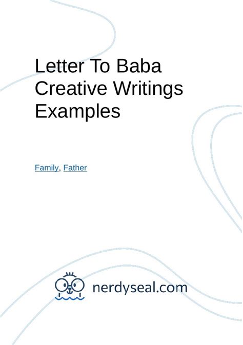 Letter To Baba Creative Writings Examples 658 Words Nerdyseal