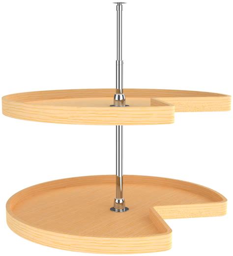 Rev A Shelf Ld 4Nw 472 32 1 Lazy Daisy Natural Wood 32 Pie Cut 2 Shelf Lazy Susan Set