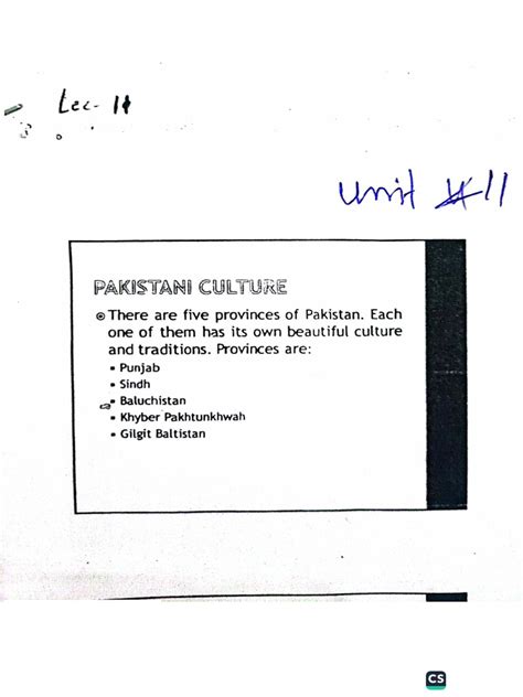 Unit 4 Pakistani Society Pakistan Cultural Perspective Pdf